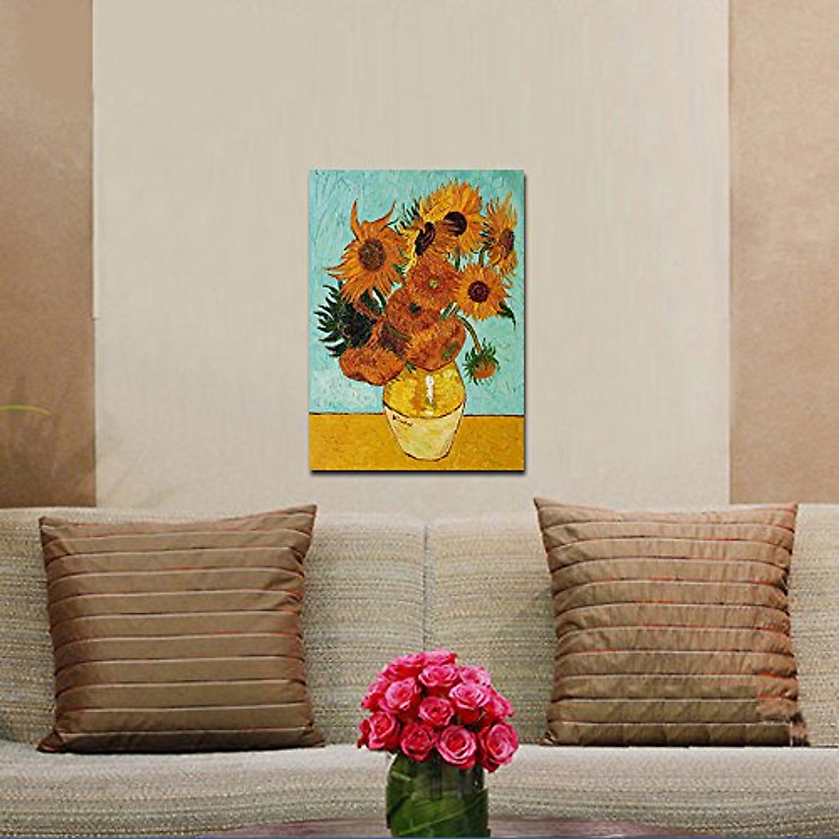 Wieco Art Sunflower by Vincent Van Gogh Oil Paintings Reproduction Modern Floral Giclee Canvas Prints Artwork Flowers Pictures on Canvas Wall Art for Home and office Decorations