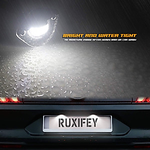 RUXIFEY License Plate Light Replacement Compatible with 1994-2004 Ford Mustang Pickup Truck, 6000K White, Pack of 2