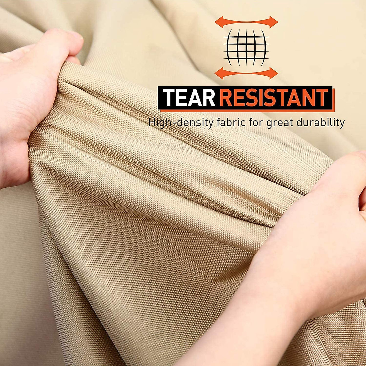 DUSTYPROTE Outdoor Sectional Sofa Cover,Patio Sectional Couch Cover, L-Shaped Lawn Patio Furniture Cover,82 "L x 104 "L x 32 "D x 30 "H Left Facing, Khaki Patchwork Dark Blue, Cover Only