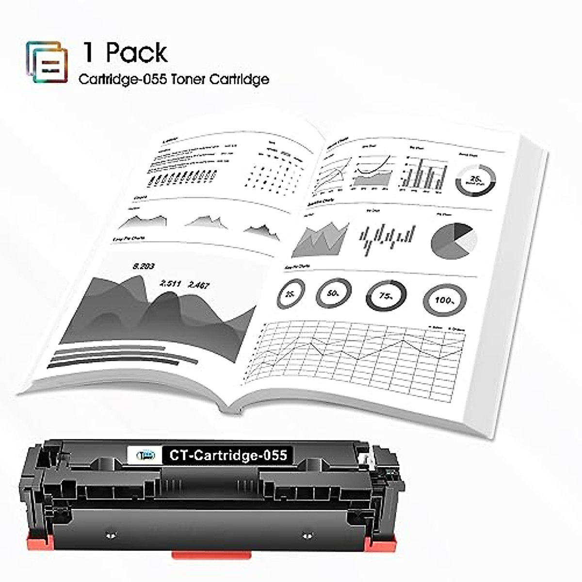 Cool Toner Compatible Toner Cartridge Replacement for Canon 055 055H MF743Cdw Toner for Canon imageCLASS MF741Cdw MF746Cdw MF745Cdw MF743 LBP664Cdw Printer (Black, with Chip, 1-Pack)