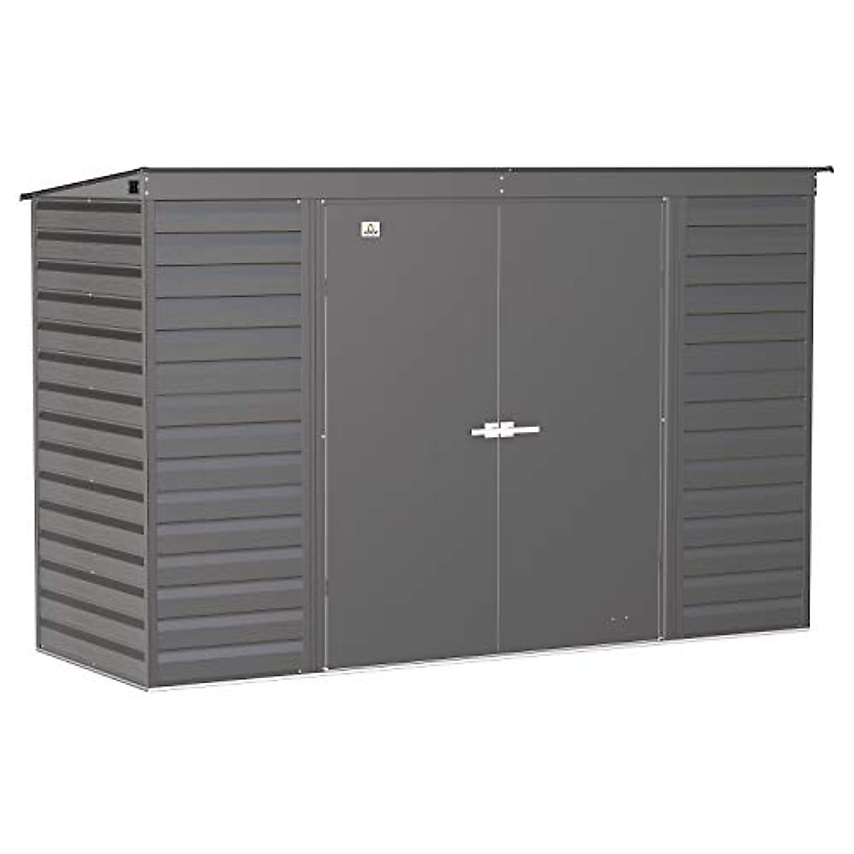 Arrow Shed Select 10' x 4' Outdoor Lockable Steel Storage Shed Building, Charcoal