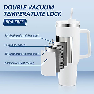 RYTOTHU Personalized Tumbler with Handle and Straw - 40 Oz Custom Insulated Stainless Steel Tumblers with Name, Customized Travel Coffee Cup, Personalized Photo Gift for Women Men