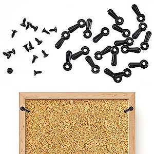 Picture Frame Turn Button Fasteners Set, 100Pcs Picture Frame Backing Hardware with 100 Pieces Screws for Hanging Pictures, Photos, Drawing Black