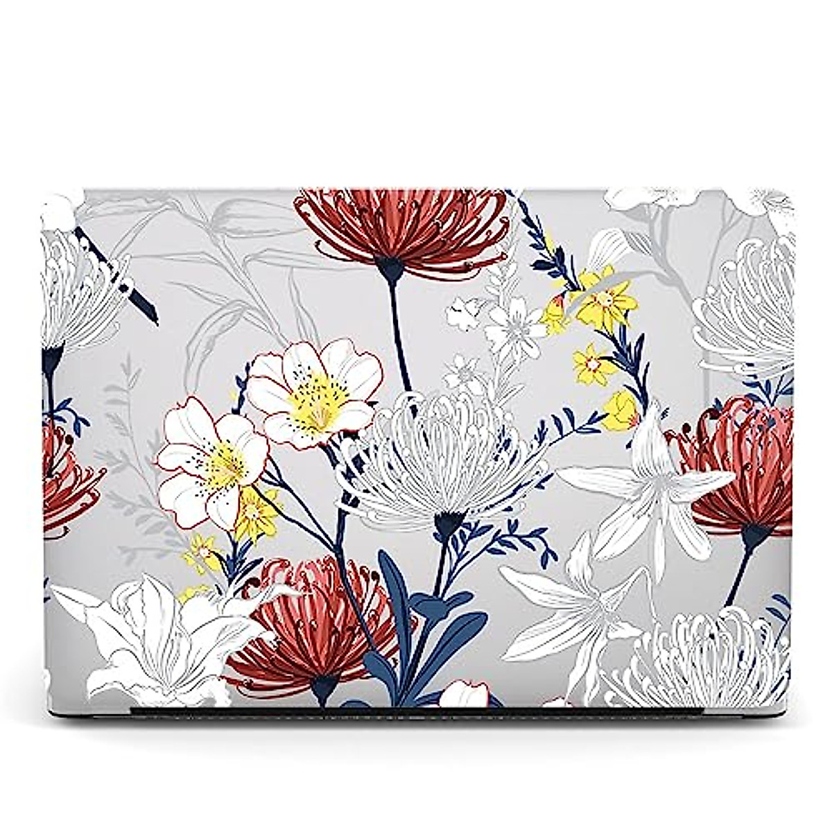 IVY Flower Series Case for MacBook Air 13 Old Release (2010-2017, Models: A1369 / A1466) Hard Shell Case with Keyboard Cover Set - F