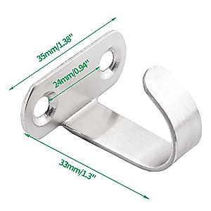 LDEXIN 10Pcs Screw Mount Ceiling Hooks Stainless Steel Wall Hooks Towel Robe Clothes Hook Under-Shelf Coat Hooks Hanging Hooks