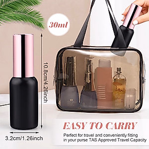 DMuuuDM 6 Pack 1 Oz Black Frosted Glass Spray Bottles,Empty Perfume Fine Mist Atomizer,Essential Oils,Body Sprays-Funnel&Pipette Included