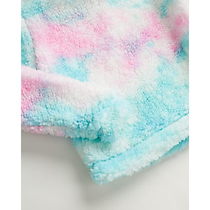 Instagirl Baby Girls’ Leggings Set – 3 Piece Sherpa Hoodie Sweatshirt, T-Shirt, and Leggings (Infant/Toddler), Size 12M, Blue Multi