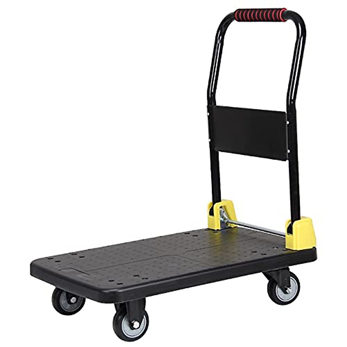 Generic Hand Truck Foldable Push Hand Cart for Loading and Storage Platform Truck Trolley with 360 Degree Swivel Wheels Large Loading Capacity Folding Cart (Color : Q 1), Black,blue,green