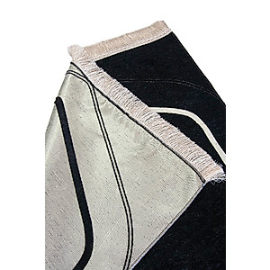 ihvan online, Muslim Prayer Rug for Couples, Praying Mat Set for Women & Men, Heart Patterned, Soft, Prayer Beads, Islamic Gifts for Ramadan Eid Valentines Day, Two Pieces, White-Black