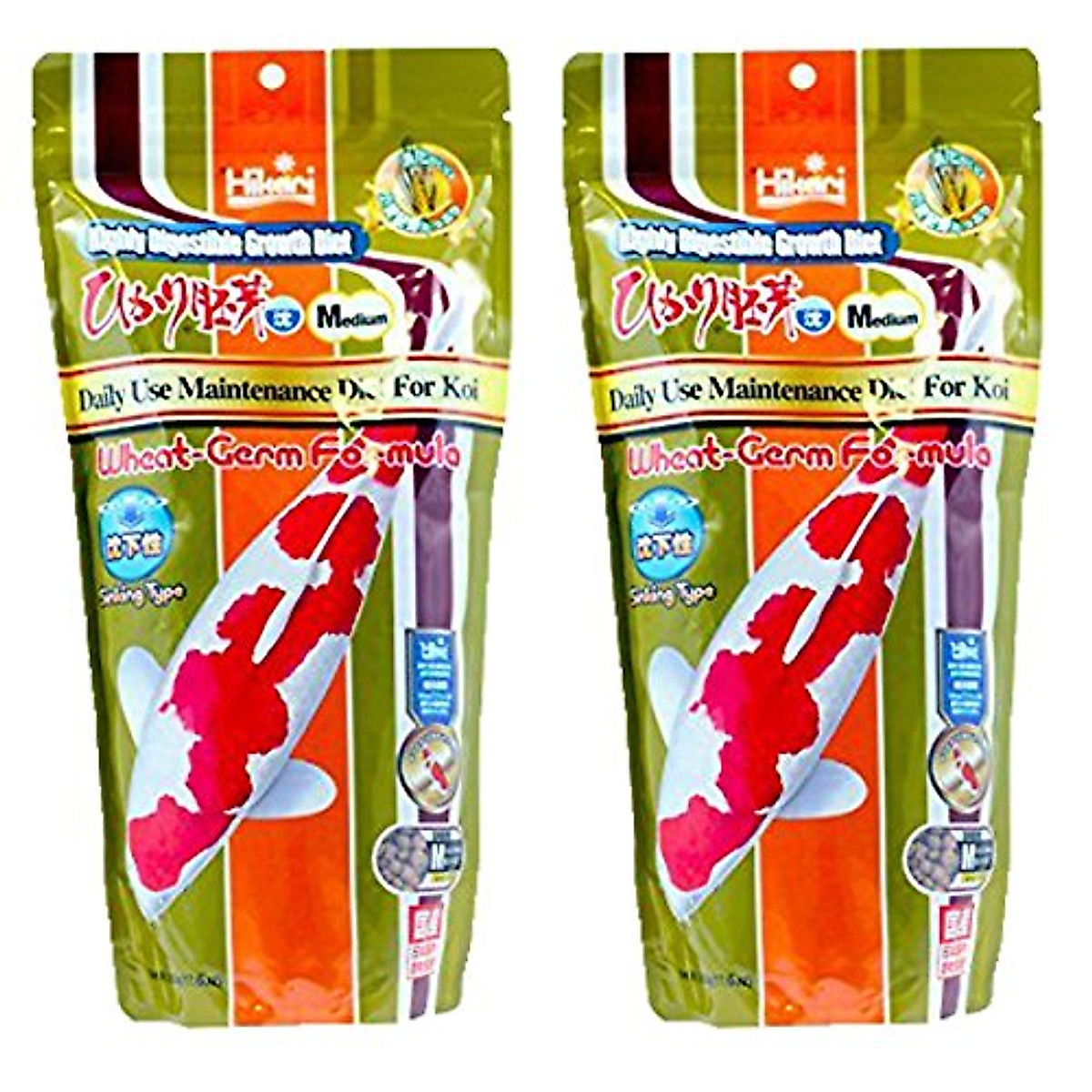 HIKARI 17.6-Ounce Sinking Wheat Germ Pellets for Pets, Medium (2 Pack)