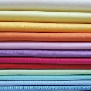 Mililanyo 16pcs 18 x 22 inches Cotton Fabric Premium Solid Precut Fabric Pure Quilting Fat Quarter Bundles Patchwork for Sewing DIY Craft