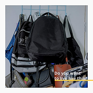 OrganizeME Bag Hanging Organizer for Closet Clear Handbag Organizer for Purses, Handbags Etc. 5 Easy Access Clear Vinyl Pockets with 360 Degree Swivel Hook 2 Pack