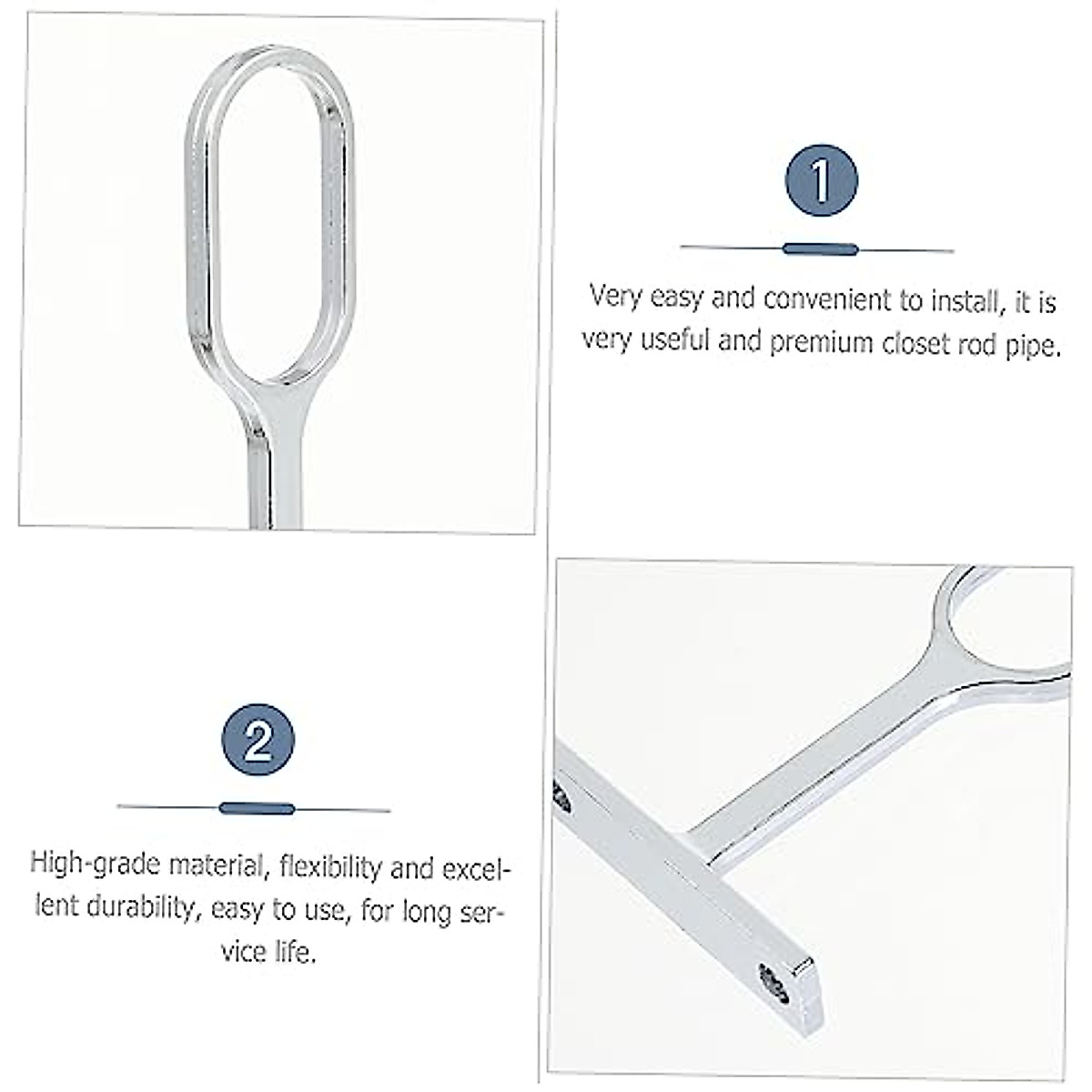 Cabilock 10pcs Closet L Brackets Heavy Duty Heavy Duty Curtain Rod Pipe Brackets Shower Rod Supports Closet Rod Line Rod Holder Zinc Alloy Silver Alloy Closet Rod Pipe Top Loading