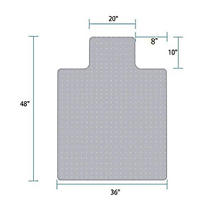 Office Desk Chair Mat for Carpet Floor Low Pile PVC Protection Anti-Slip Floor Mat Carpeted Chair Mat 48" x 36"
