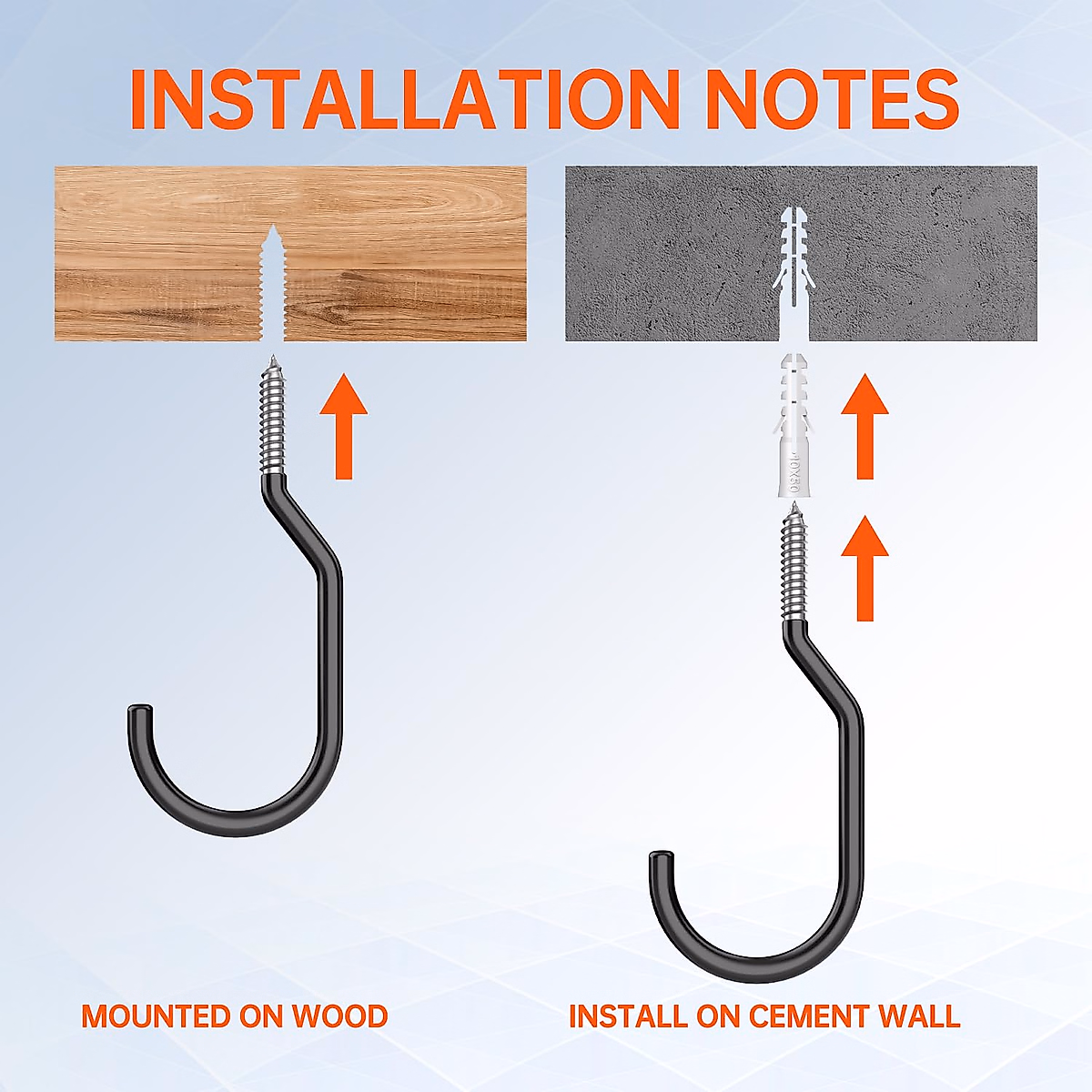 GURADESIGN 8-Pack Heavy Duty Bike Hook, Loading Capacity 100 LBS, 6 inch, Bike Hooks for Garage Wall and Garage Ceiling