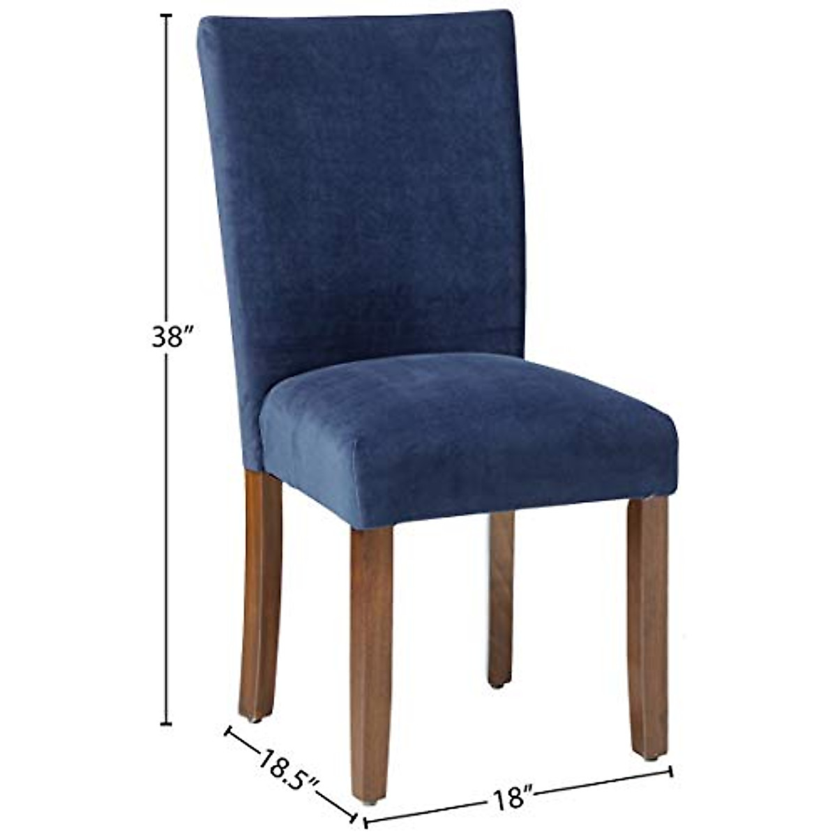 HomePop Parsons Classic Upholstered Accent Dining Chair, Set of 2, Navy Velvet