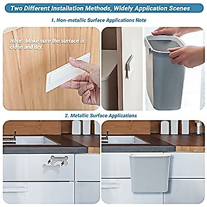 Skyflame Magnetic Hanging Trash Can, 2.1 Gallon Plastic Garbage Container, Multi-Function Grill Hanging BBQ Utensils Organizer Holder, Use for Kitchen/Bedroom/Bathroom/Camping/RV/Grills