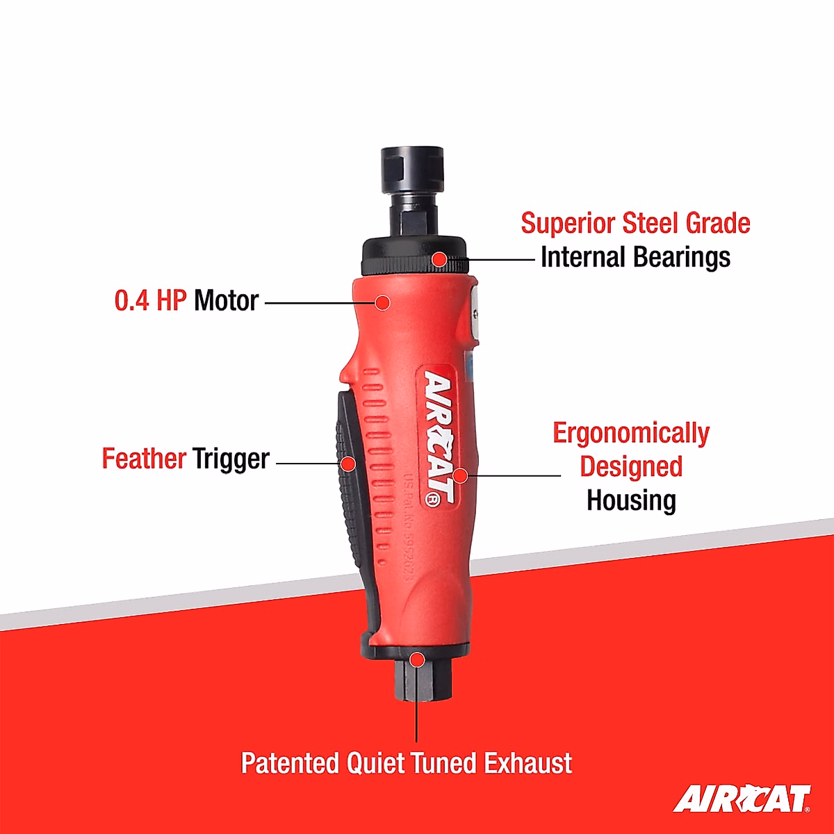 AIRCAT Pneumatic Tools 6200: .4 HP Mini Straight Die Grinder 20,000 RPM