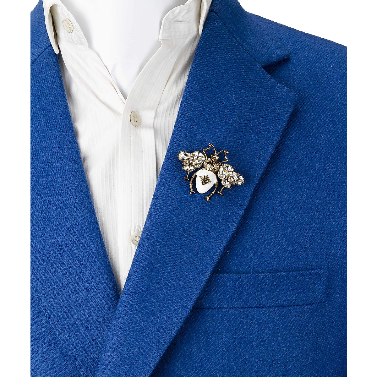 Knighthood Brooch Pin White and Matte Gold Bee With Stone Champagne Stone MultiColour Owl Lapel Pin Accessories for Men Women