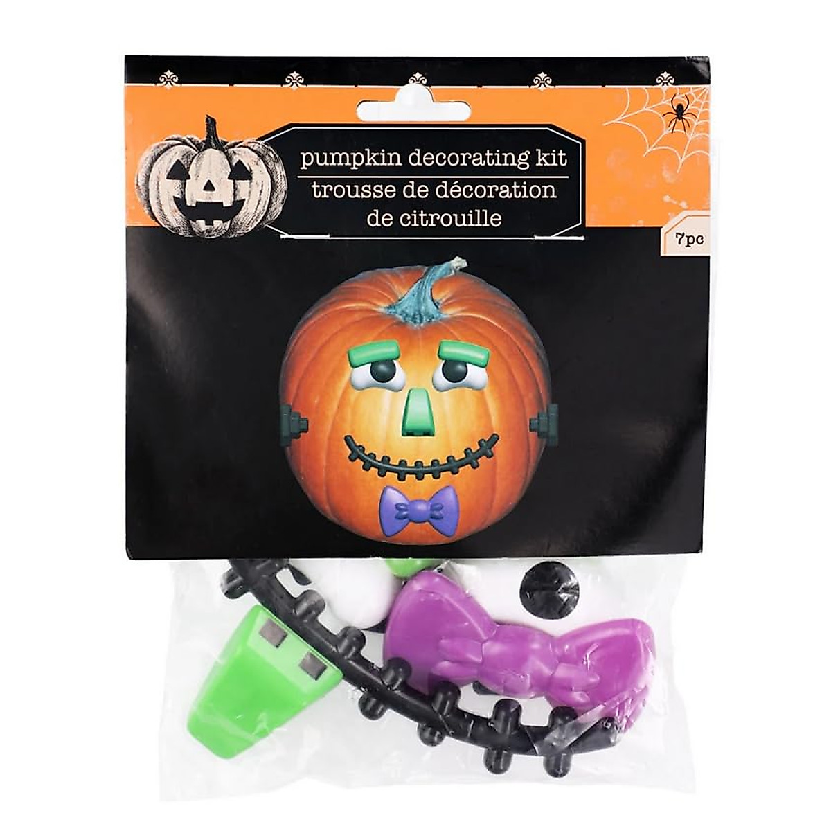 Halloween Plastic Push in Pumpkin Decorating Kits No Carving Kits 2 Sets 8 Packs Halloween Pumpkin Faces Push in