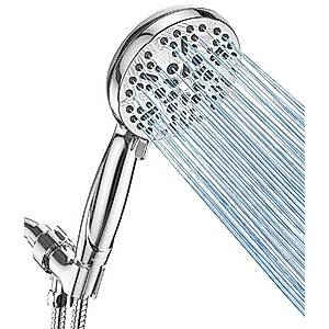 Shower Head with Handheld High Pressure-Full Body Coverage Powerful Rain Showerhead with Extra 60" Long Hose and Adjustable Brass Joint Holder- The Perfect Detachable Shower Heads for Bathroom Upgrade