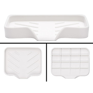 Silicone Soap Dish & Kitchen soap Tray - Self draining soap Dish, Soap Dish Shower | Silicone soap Holder | Soap Holder for Kitchen Sink | Small soap Dish - Durable Rubber Soap Dish with Drainage