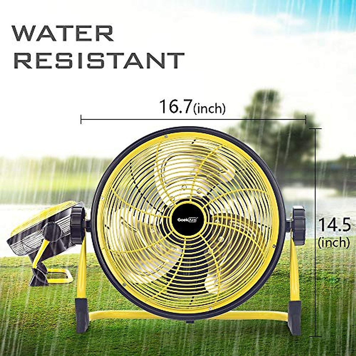 Geek Aire CF1 Outdoor Fan 12 Inch Cordless Variable Speed Rechargeable (2 Pack)