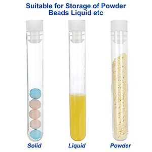 60Pcs Test Tubes with Rack, 16x100mm(10ml) Clear Plastic Test Tube with Caps and Holder Rack Test Lab Tubes for Scientific Experiments, Nurse Party Decorations, Candy Storage