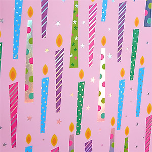 SUNCOLOR 16" Extra Large Gift Bag with Tissue Paper for Girls (Happy Birthday Candles)