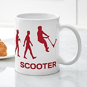 CafePress Darwin Ape To Man Evolution Push Kick Scooter Mug Ceramic Coffee Mug, Tea Cup 11 oz