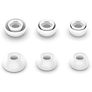 ALXCD Ear Tips Compatible with AirPods Pro & 2nd Gen Earbuds, Small/ Medium/ Large 3 Pairs Silicone Earbud Tips Ear Gel, Fit for AirPods Pro, White S/M/L