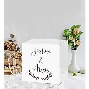 UNIQOOO White Acrylic Card Box w/Slot, Thick DIY Wedding Box Blank No Print, Large 10x10x5.5 in, for Reception Decoration Fundraiser Money Box Election Ballot Graduation Keepsake Party Favor