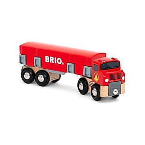 BRIO World 33657 - Lumber Truck - 6 Piece Wooden Toy Train for Kids Ages 3 and Up, Grey