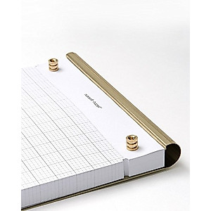russell+hazel Metal Backed Gold Drafters Tablet Notepad, 100 Perforated Gridded Drafting Sheets, 6.375" x 8.875", Drafters Tablet Notepad