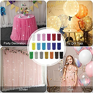 Red Tulle Glitter Tulle Fabric 6 Inch by 50 Yards (150 feet) Tulle Ribbon for Gift Wrapping Sparkle Sequin Tulle Rolls Spool DIY Party Wedding Birthday Decor