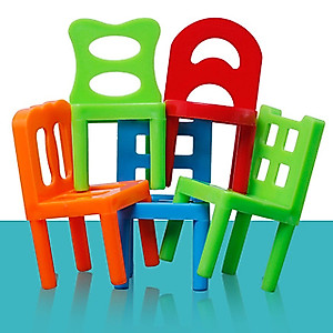 Carykon 36 PCS Children Stacking Chairs DIY Balance Chair Stool Parent-Child Gathering Puzzle Board Game Early Childhood Educational Chair Stacking Toys