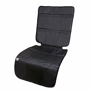 Travel Bug Baby & Toddler High Back Seat Protector, Universal Fit, for Rear and Forward Facing Baby Car Seats- Black