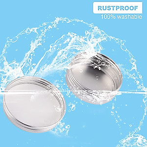 OBKJJ 102 Pack Round Cans with Screw Lid 1 Oz Aluminum Metal Tins DIY Food Candle Containers for Lotion Bars, Balms, Salve, Spices, Beard Balm, Crafts with 4 Markers 5 Sheets Label Stickers (Silver)