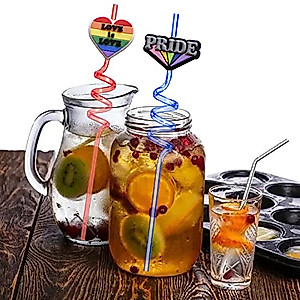 Rainbow Pride Gay Themed Party Straws 24 Gay Party Decorations Reusable Gay Style Straws for Rainbow Pride Gay Themed Party, Rainbow Pride Gay Party Birthday Party Decorations, Holiday Decorations