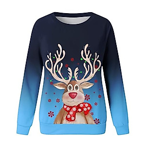 Christmas Shirt Western Womens Shirts Party Tops Blouse top 2023 Fashion Clothes Tunic Sweatshirt Silk Casual Trendy Football Sweatshirts for Women Jackets for Women Snowflake Reindeer