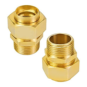 TWJH 2 Pack Grill Propane Conversion Connector 3/4'' CSST Male NPT Gas Line Fitting Kit Brass Natural Gas Quick Connect Adapter