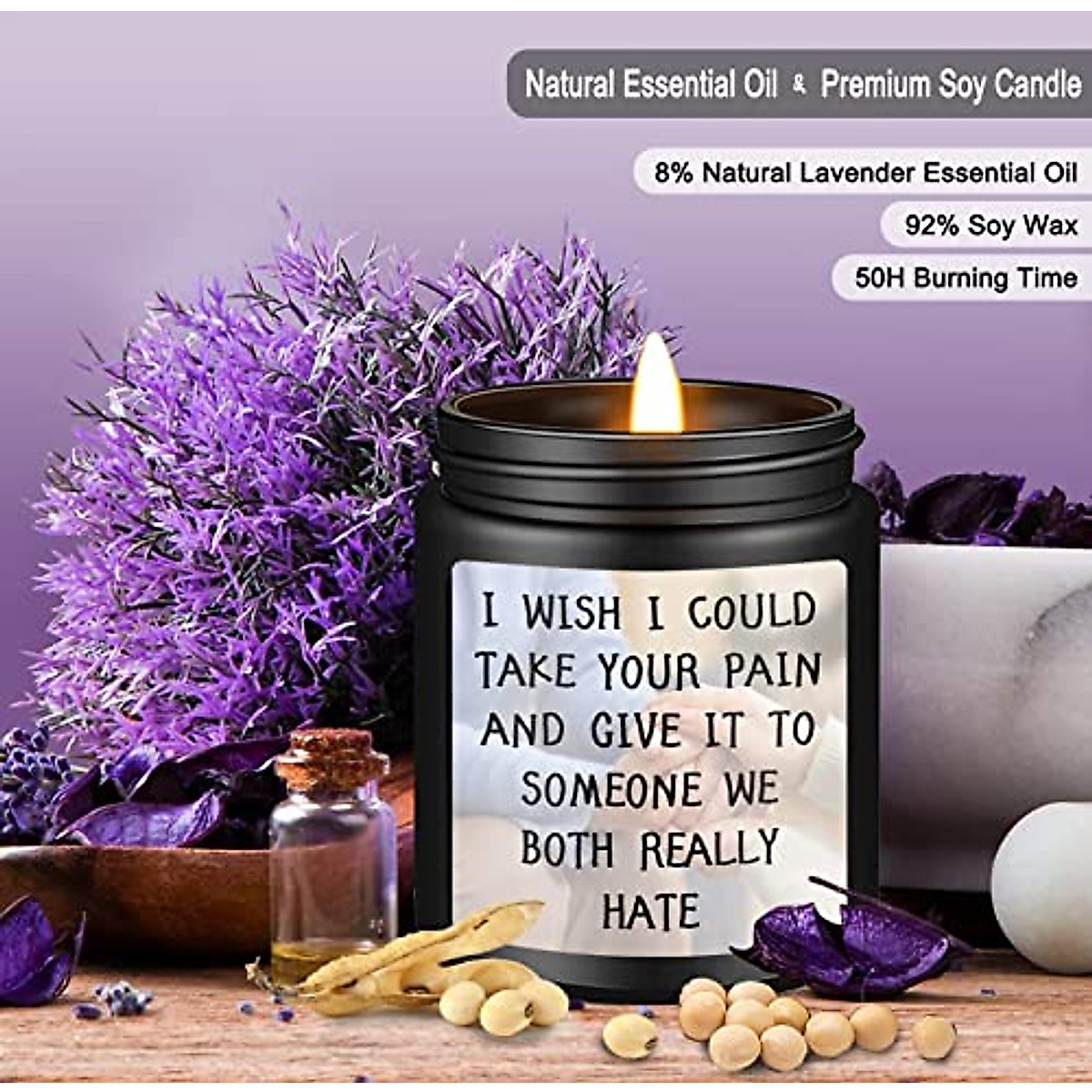 Get Well Soon Gifts for Women, Feel Better Gifts for Women, After Surgery Gifts, Inspirational Candles, Grieving, Condolence, Miscarriage, Divorce, Cancer, Surgery Recovery Gifts for Women Men