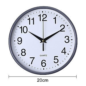 AOKID Trendy Wall Clock Round Wall Clock Simple Style High-Precision Battery Operated Easy-to-Read Non-Ticking Quartz Clock for Wall Decor Wall Clock Grey