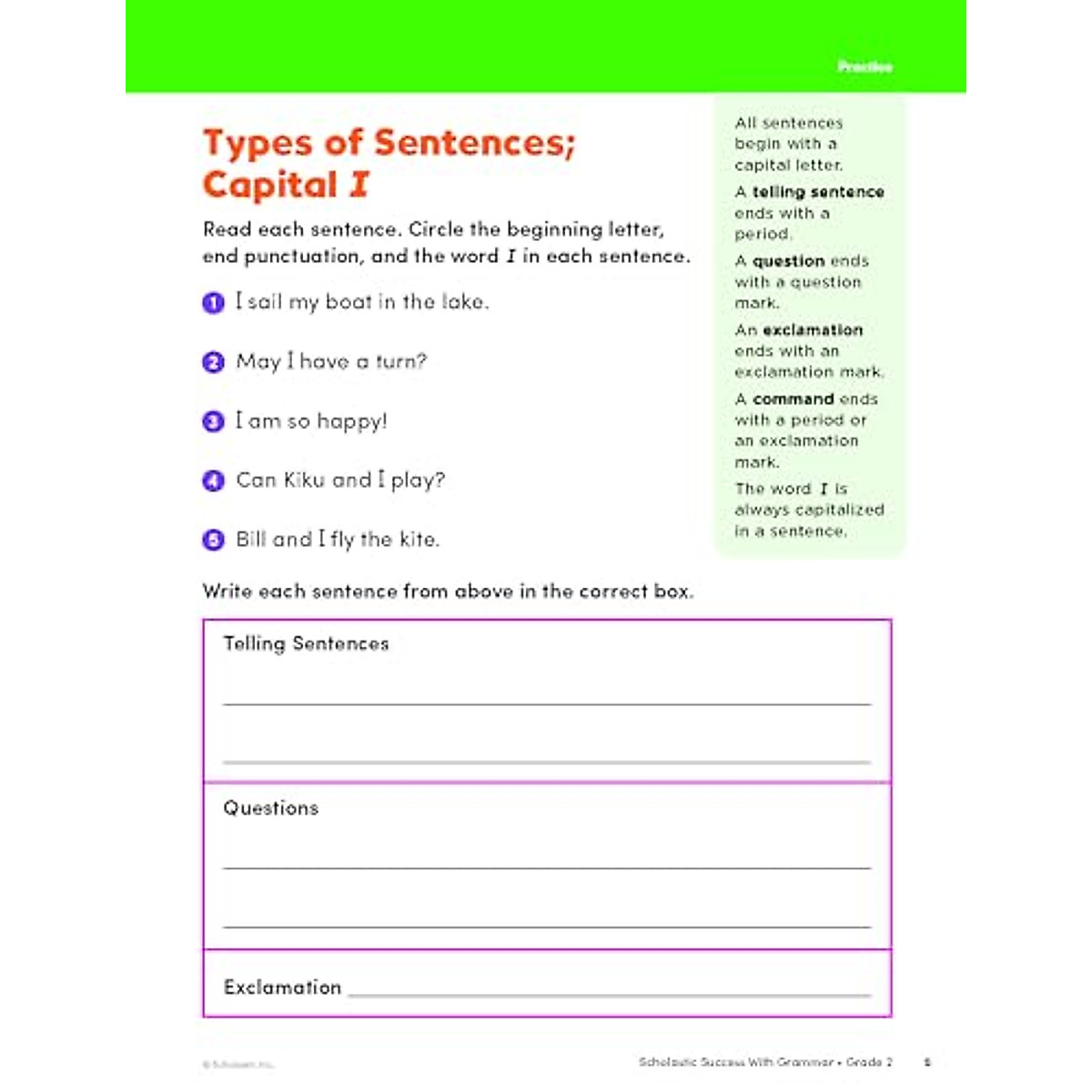 Scholastic Success with Grammar Grade 2 Workbook