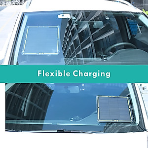 12V 15W Solar Car Battery Maintainer Trickle Charger, Portable Solar Panel Charging Kit for RV, Car, Boats, Truck, Camper, Motorcycle, Cigarette Lighter Plug, Alligator Clip, IP65 Waterproof