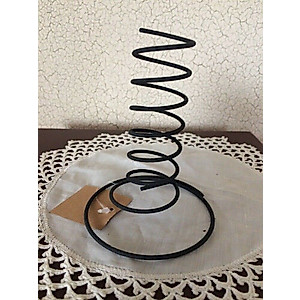 Two Black Wire Spiral Taper Candle Holders Primitive Design Reproduction Springs Home and Garden