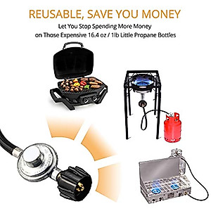 GASLAND 5FT Propane Regulator and Hose,Universal Grill Regulator Replacement for Weber, Charbroil, Nexgrill and More BBQ Appliances, Max 80,000 BTU, 3/8" Female Flare Nut, CSA Certification