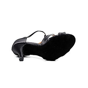 Goettin Dancine Ballroom Latin Social Salsa Tango Dance Shoes,Double-Layer Heel Tip,Premium Satin Ballroom Dance Shoes Women Heel Sandals Women Latin Salsa Bachata Performance Dance Shoes 7.5cm Heel