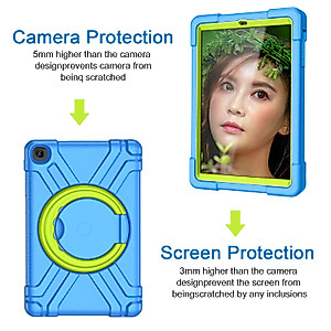 Stand Tablet Cover Kids Tablet Cover Compatible with Samsung Galaxy Tab A 10.1 T510/ T515 2019,with Folding Handle Stand, Rotating Kickstand,Heavy Duty Rugged Shockproof Protective Case Cover ( Color