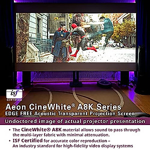 Elite Screens Aeon CineWhite A8K, 135" Diag, 16:9 Aspect Ratio, ISF Certified 8K Ultra HD Home Theater Fixed Frame Edge Free Projection Sound Transparent Perforated Weaved Screen, AR135H-A8K
